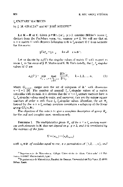 (PDF) lp,-Unitary Matrices