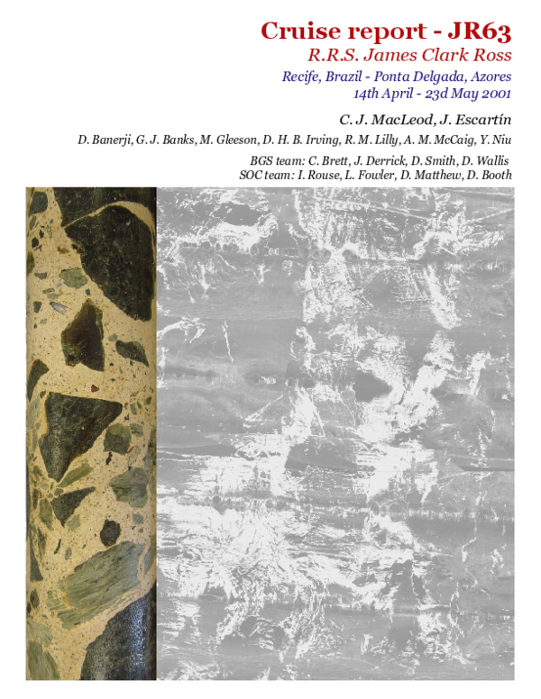 (PDF) Cruise report-JR63 CRUISE REPORT | Javier Escartin - Academia.edu
