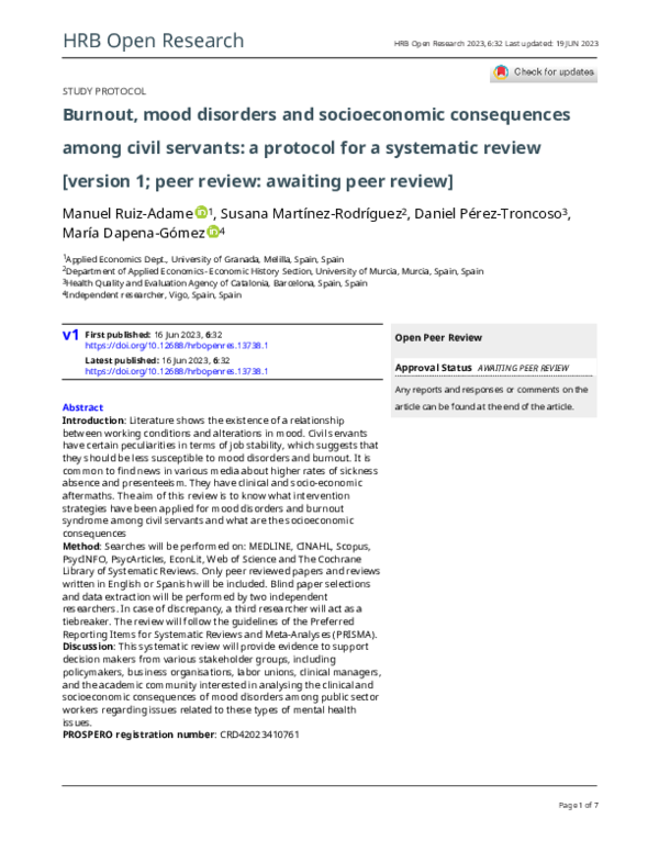 (PDF) Burnout, mood disorders and socioeconomic consequences among ...