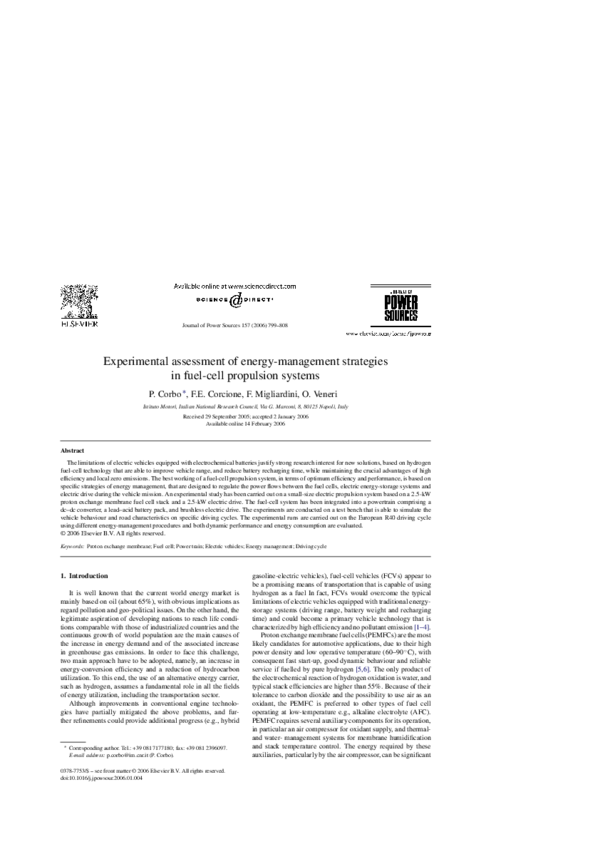 (PDF) Experimental assessment of energy-management strategies in fuel ...
