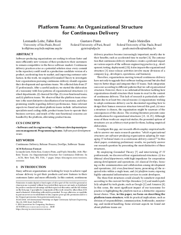 (PDF) Platform Teams