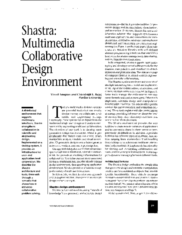 (PDF) Shastra: multimedia collaborative design environment | C. Bajaj - Academia.edu