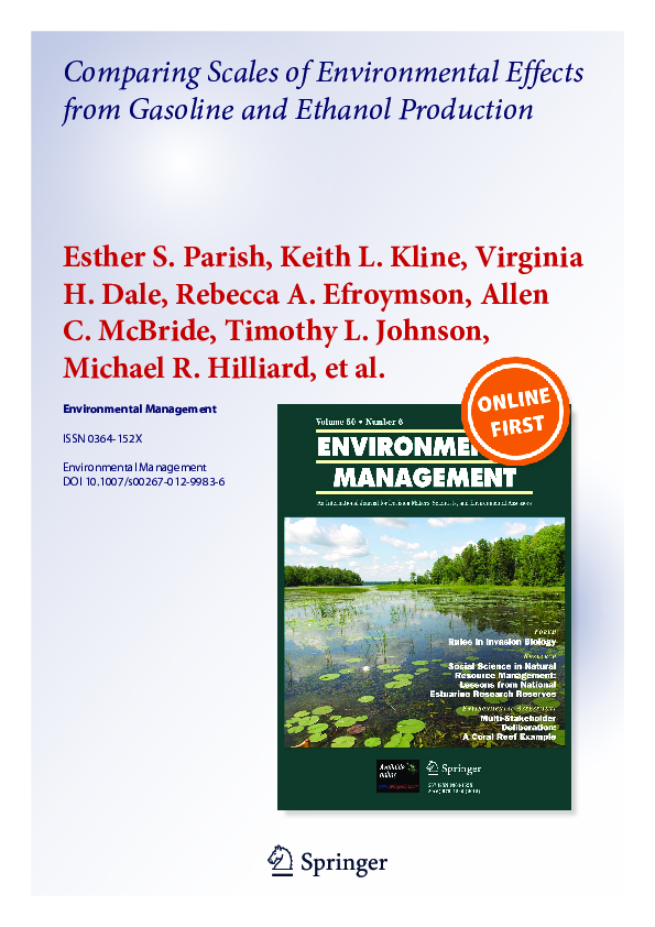 (PDF) Comparing Scales of Environmental Effects from Gasoline and ...