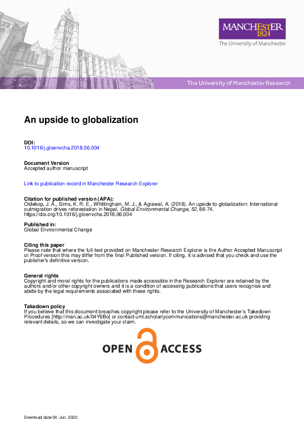 (PDF) An upside to globalization: International outmigration drives ...