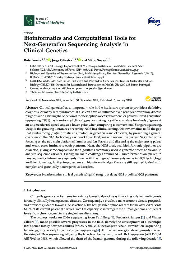 Pdf Ngs Tools In Clinical Genetics Analysis