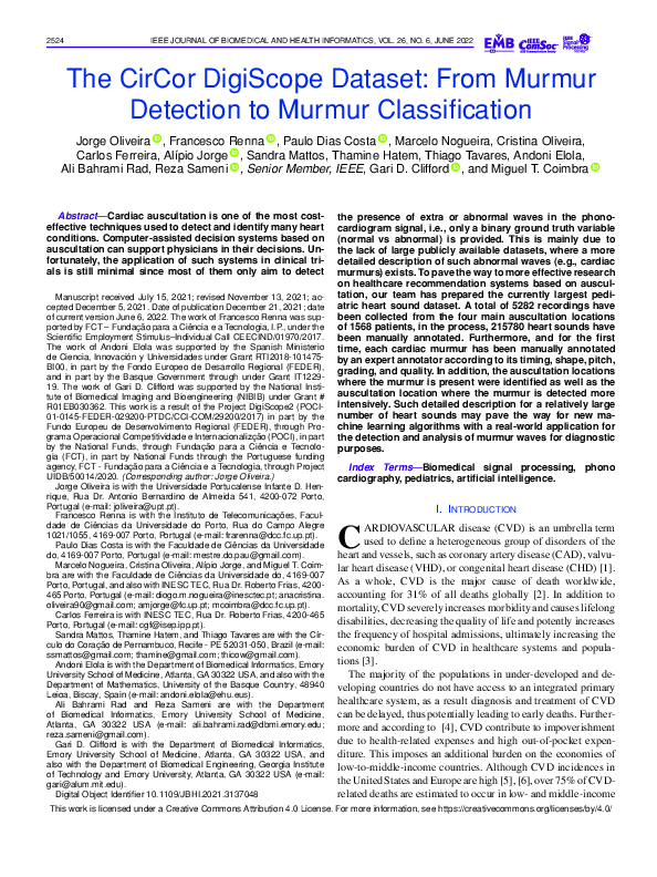 (PDF) The CirCor DigiScope Dataset: From Murmur Detection to Murmur ...