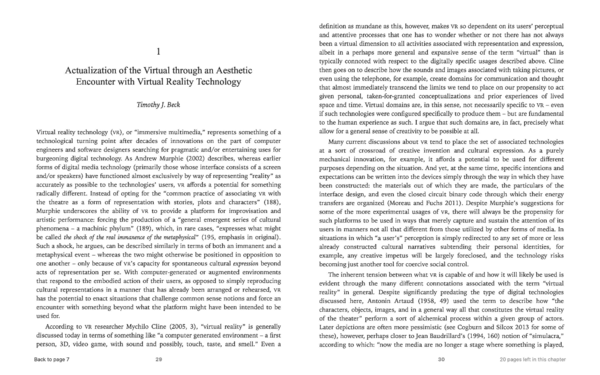 (PDF) Actualization of the Virtual through an Aesthetic Encounter with ...