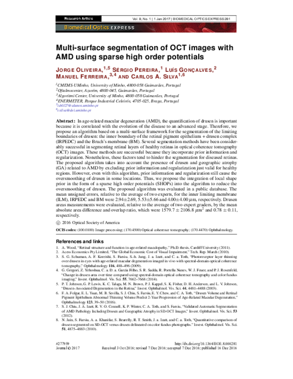 (PDF) Multi-surface segmentation of OCT images with AMD using sparse ... (PDF) Multi-surface segmentation of OCT images with AMD using sparse ...