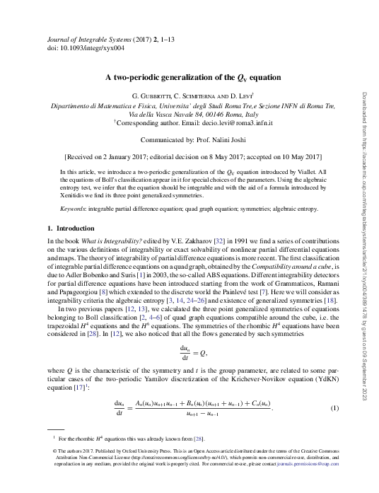 (PDF) A two-periodic generalization of the QV equation | Christian ...