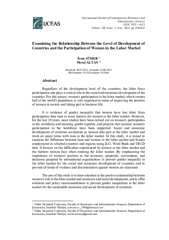 (PDF) Examining the Relationship Between the Level of Development of Countries and the ...