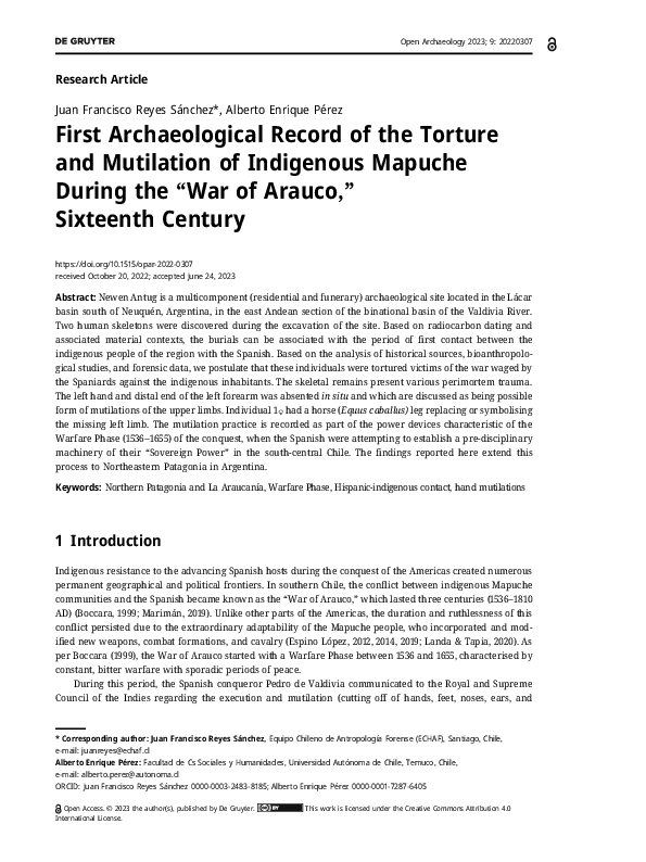 (PDF) First Archaeological Record of the Torture and Mutilation of ...