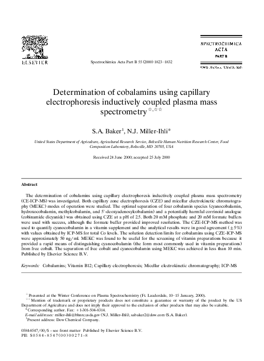 (PDF) Determination of cobalamins using capillary electrophoresis inductively coupled plasma ...