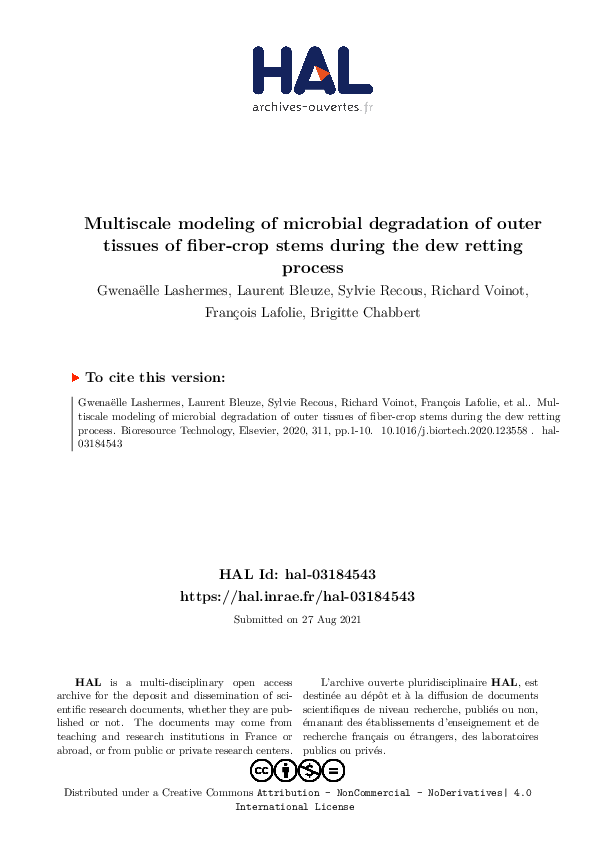 (PDF) Multiscale modeling of microbial degradation of outer tissues of ...