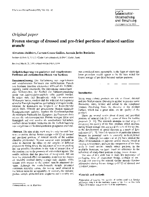 (PDF) Frozen storage of dressed and pre-fried portions of minced ...