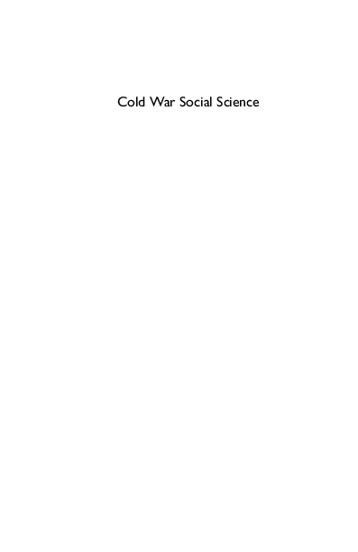 (PDF) Cold War Social Science