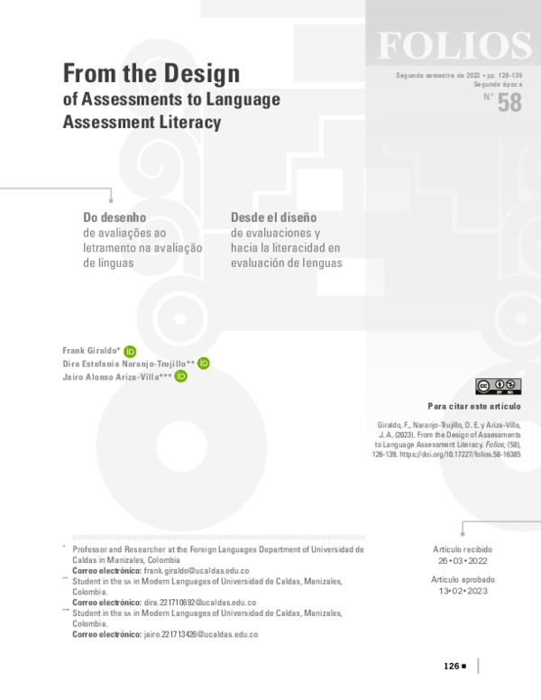 (PDF) From the Design of Assessments to Language Assessment Literacy