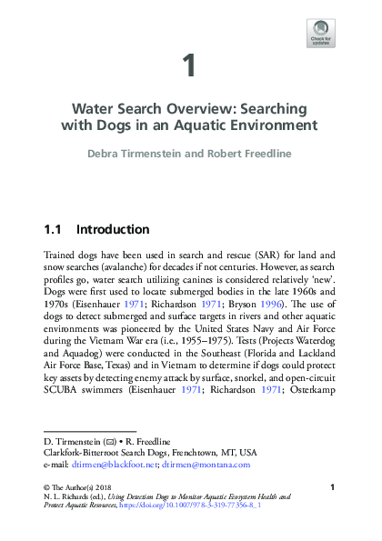 (PDF) Water Search Overview: Searching with Dogs in an Aquatic Environment