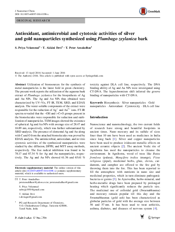 (PDF) Antioxidant, antimicrobial and cytotoxic activities of selected medicinal plants from Yemen