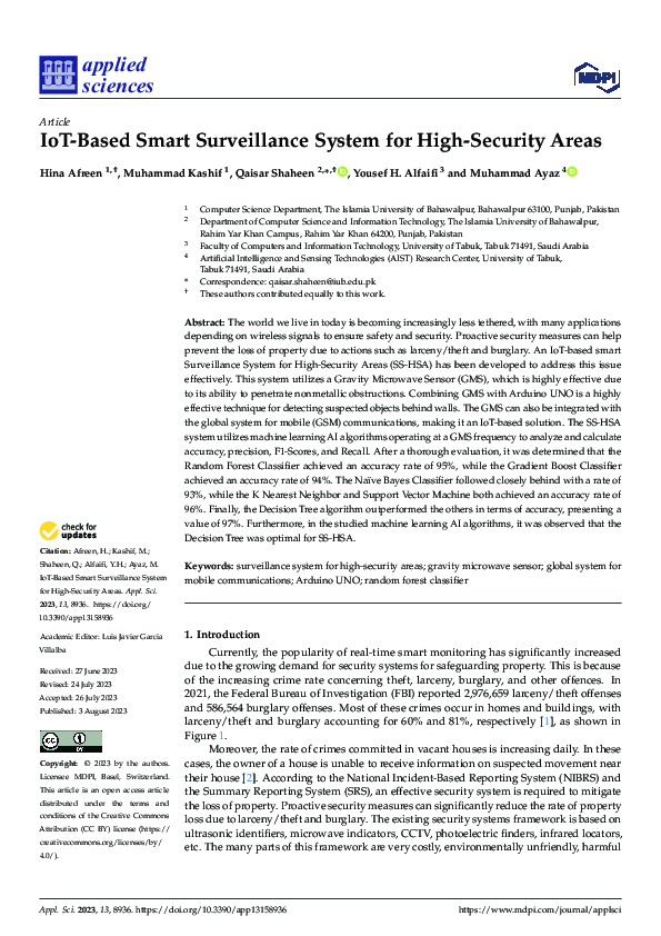 (PDF) IoT-Based Smart Surveillance System for High-Security Areas