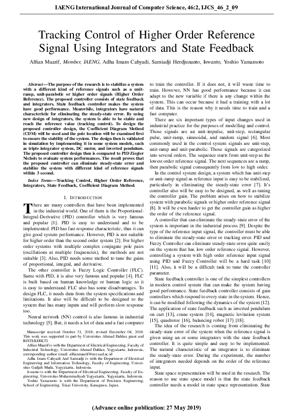 (PDF) Tracking Control of Higher Order Reference Signal Using ...