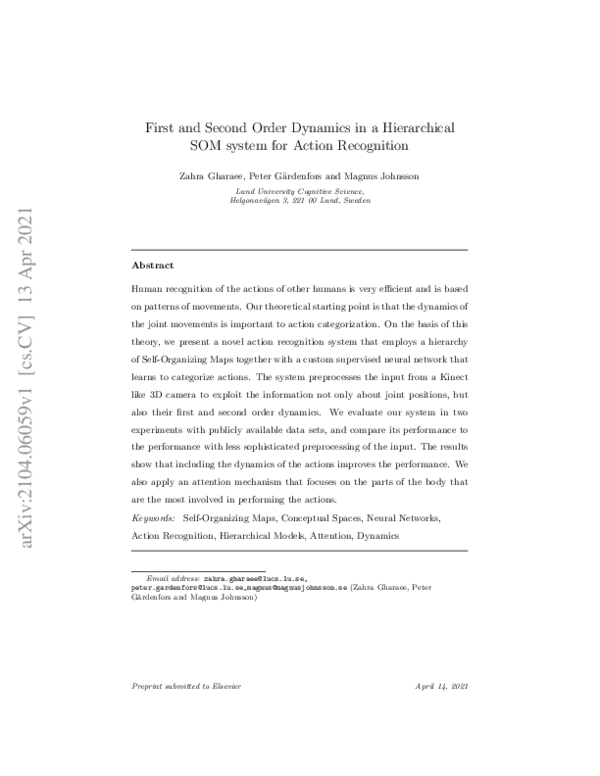 (PDF) First and second order dynamics in a hierarchical SOM system for action recognition ...