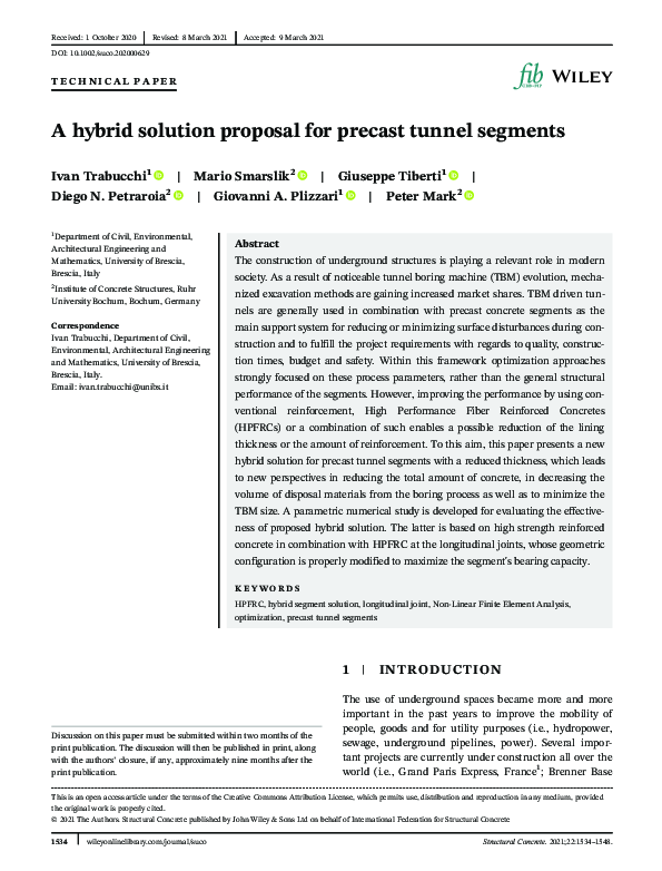 (PDF) A hybrid solution proposal for precast tunnel segments