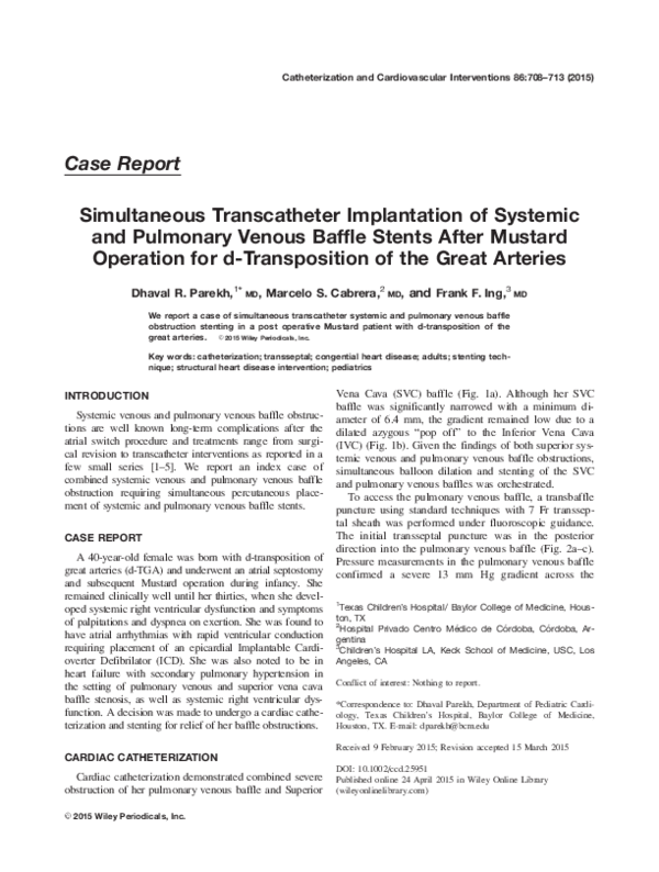(PDF) Simultaneous transcatheter implantation of systemic and pulmonary ...