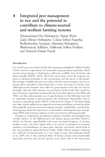 (PDF) Integrated pest management in rice and the potential to ...