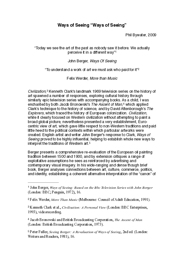 (PDF) Ways of Seeing "Ways of Seeing"