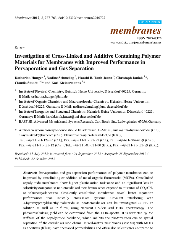 (PDF) Review Investigation of Cross-Linked and Additive Containing ...