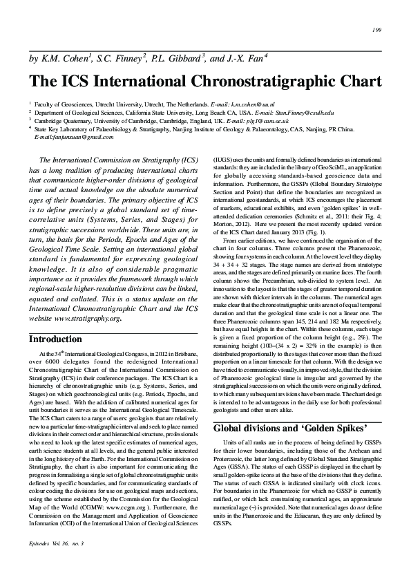 (PDF) The ICS International Chronostratigraphic Chart