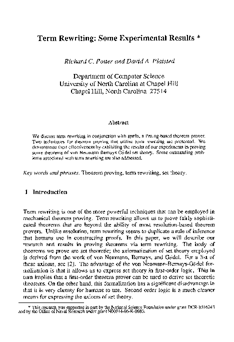 (PDF) Term rewriting: Some experimental results