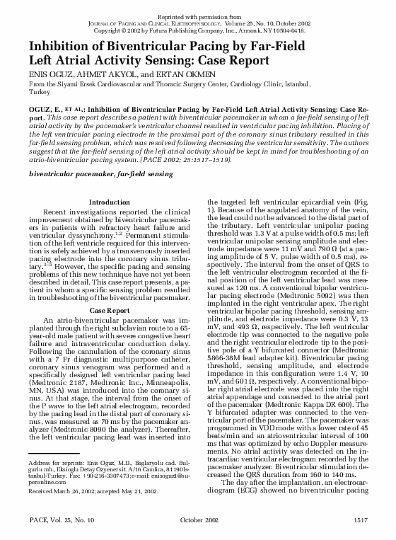 (PDF) Inhibition of Biventricular Pacing by Far-Field Left Atrial ...