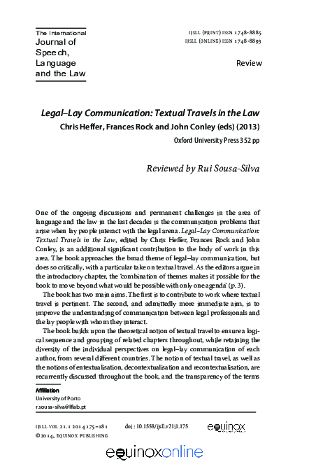 (PDF) Legal-Lay Communication