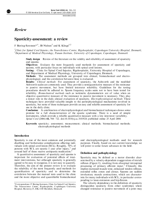 (PDF) Spasticity-assessment: a review
