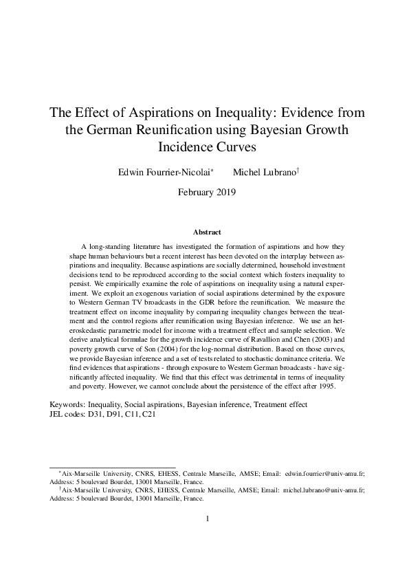 (PDF) The Effect of Aspirations on Inequality: Evidence from the German ...