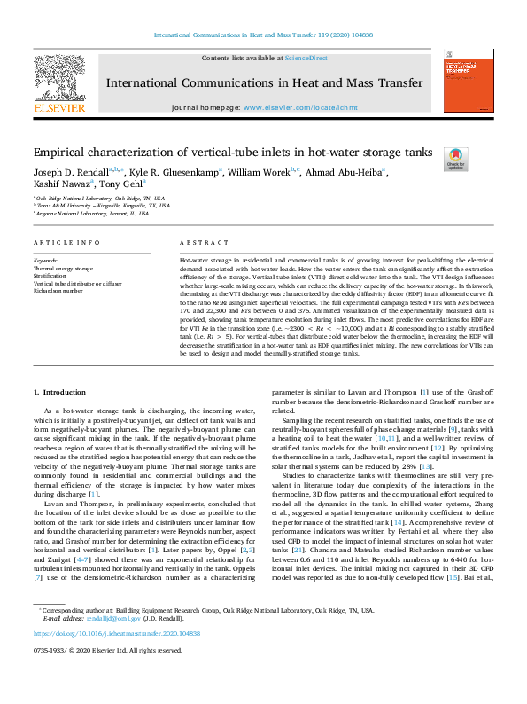 (PDF) Empirical characterization of vertical-tube inlets in hot-water ...