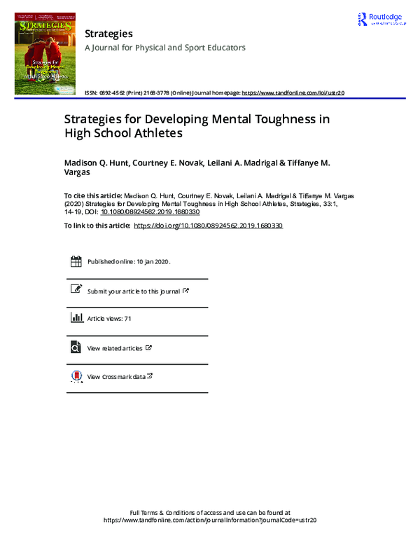(PDF) Strategies for Developing Mental Toughness in High School Athletes