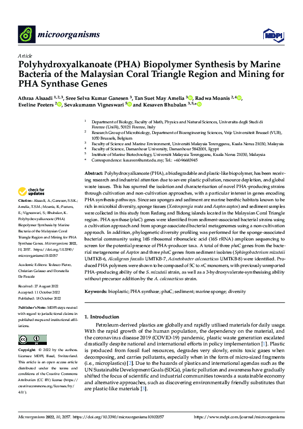 (PDF) PHA Biopolymer Synthesis by Marine Bacteria