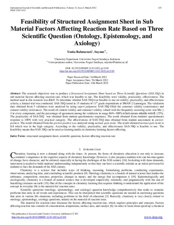 (PDF) Feasibility of Structured Assignment Sheet in Sub Material ...