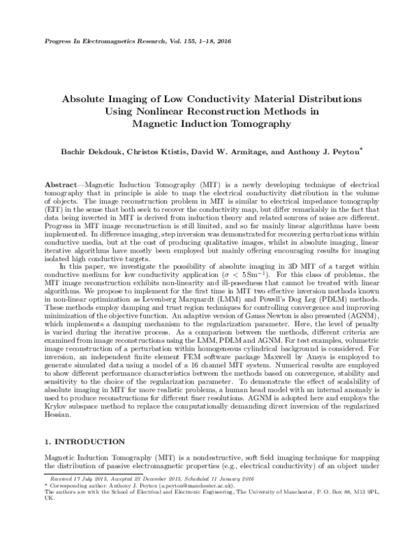 (PDF) Absolute Imaging of Low Conductivity Material Distributions Using Nonlinear Reconstruction ...
