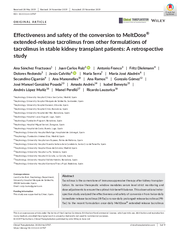 (PDF) Effectiveness and safety of the conversion to MeltDose® extended ...