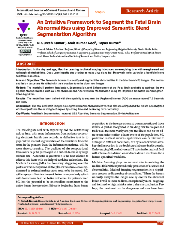(PDF) An Intuitive Framework to Segment the Fetal Brain Abnormalities using Improved Semantic ...