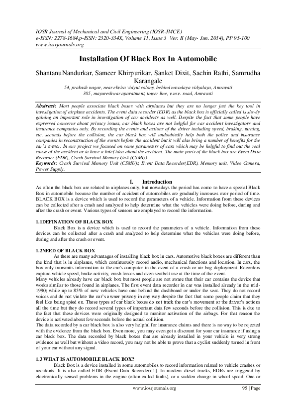 (PDF) Installation Of Black Box In Automobile