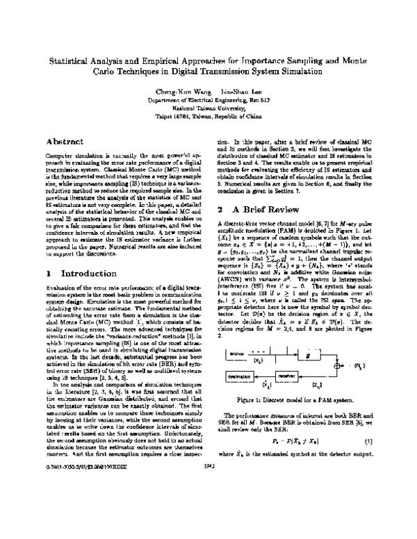 (PDF) Statistical analysis and empirical approaches for importance sampling and Monte Carlo ...