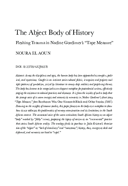 (PDF) Abject Body of History