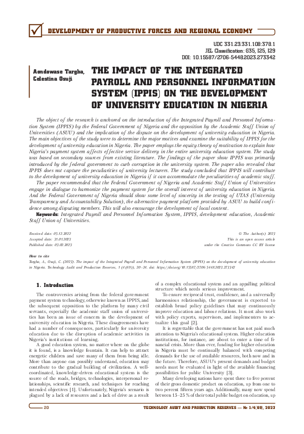 (PDF) The impact of the Integrated Payroll and Personnel Information ...