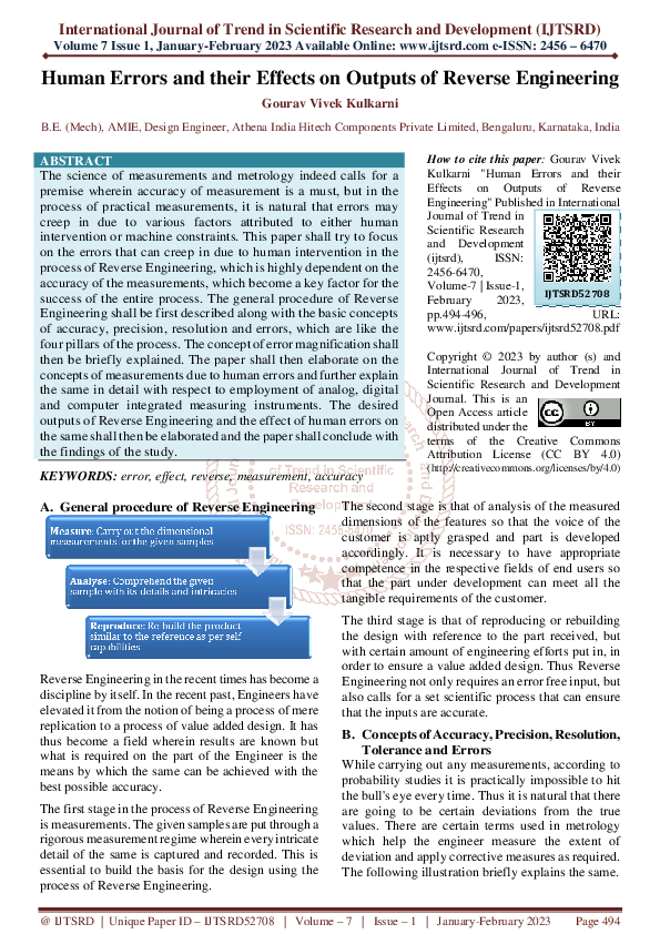 (PDF) Human Errors and their Effects on Outputs of Reverse Engineering