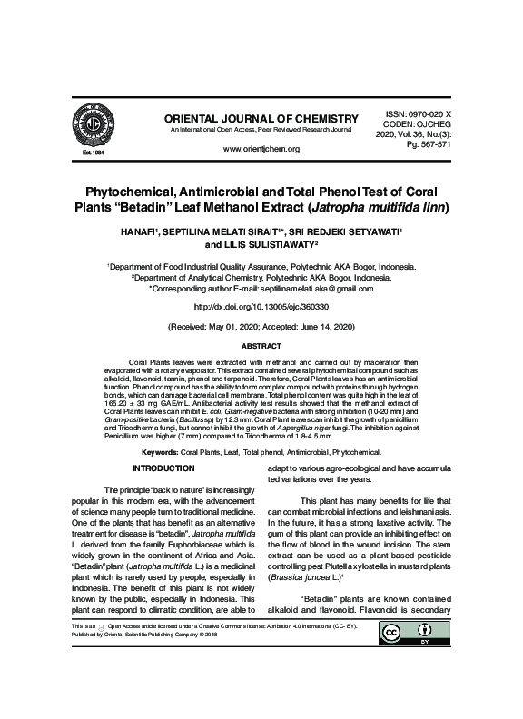 (PDF) Phytochemical, Antimicrobial and Total Phenol Test of Coral ...