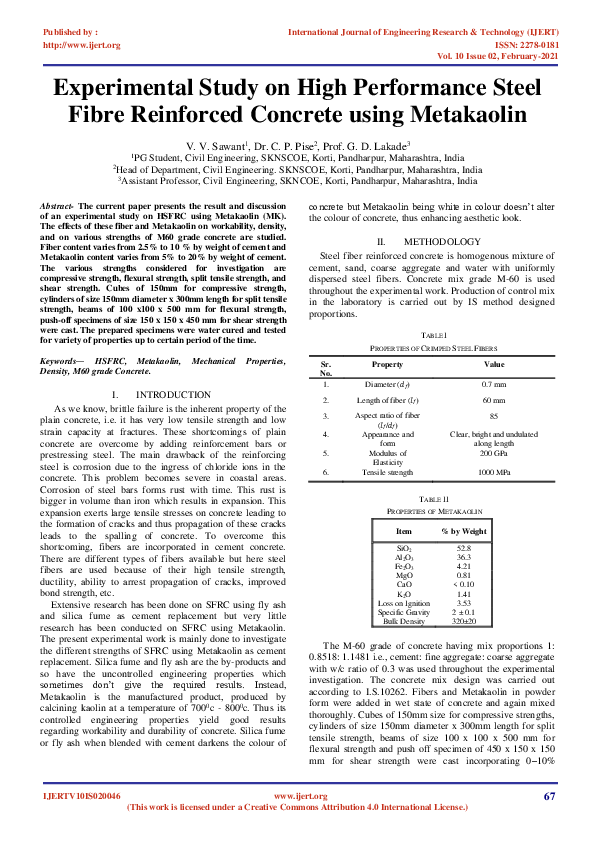 (PDF) Experimental Study on High Performance Steel Fibre Reinforced ...